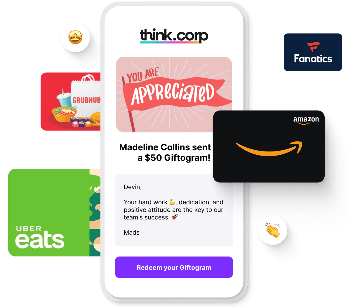 Employee Appreciation Gift Cards - Send in Minutes - Giftogram